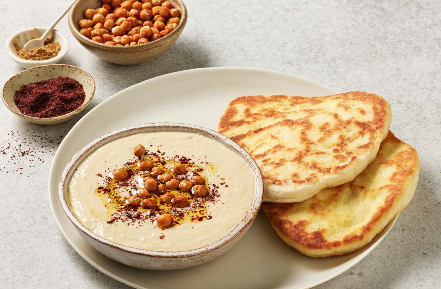 Creamy yoghurt hummus & Flat breads - Jalna Yoghurt
