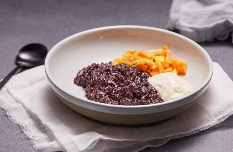 Black Sticky Rice with Fresh Papaya - Jalna Yoghurt